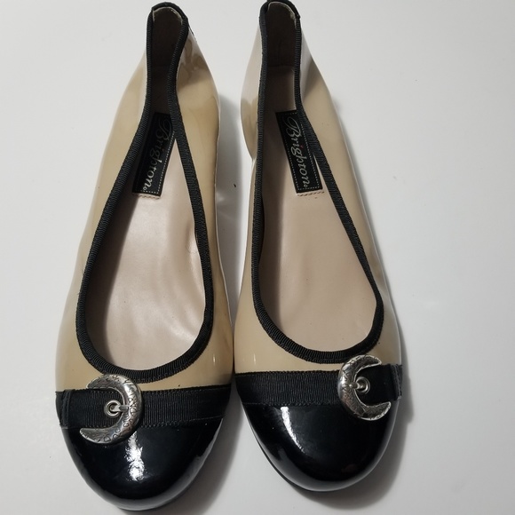 Brighton | Shoes | Brighton Tan And Black Baby Spectator Flat 7 | Poshmark